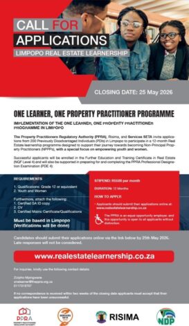 PPRA (Property Practitioners Regulatory Authority) Learnership 2026 ...